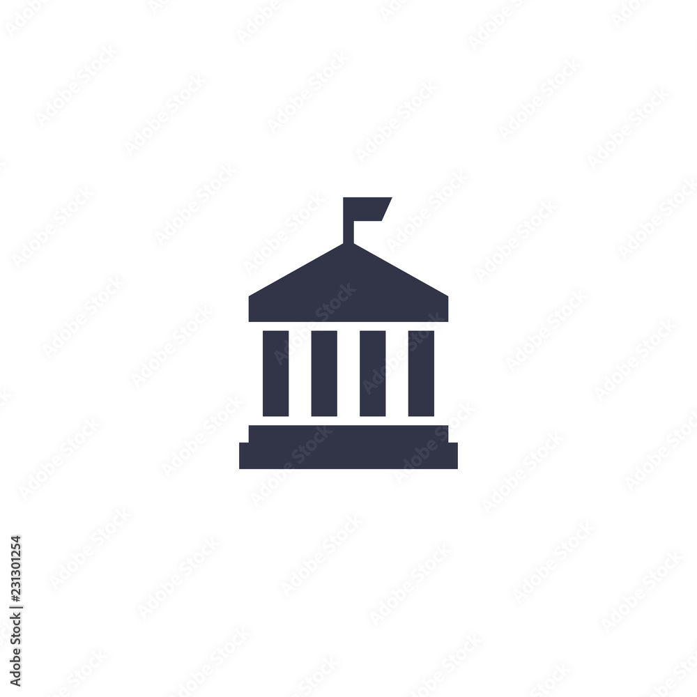 municipal building icon on white Stock Vector | Adobe Stock
