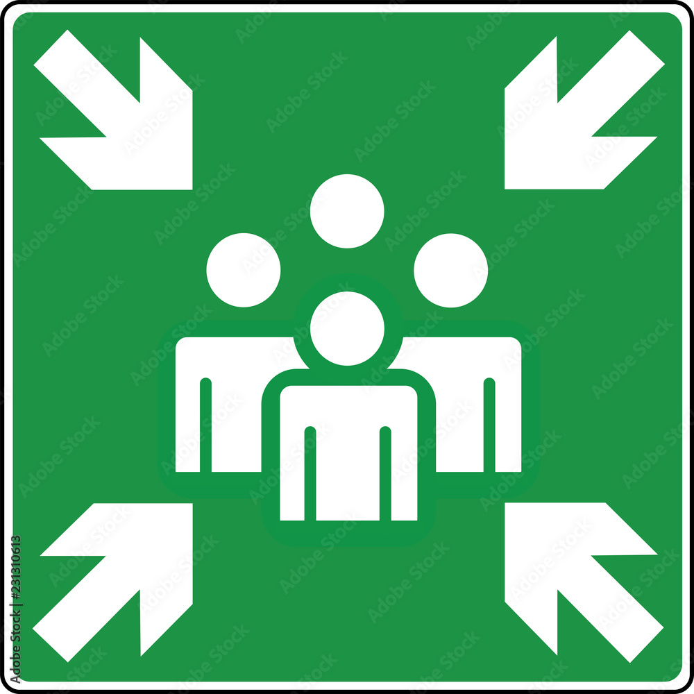 Vettoriale Stock Panneau point de rassemblement | Adobe Stock