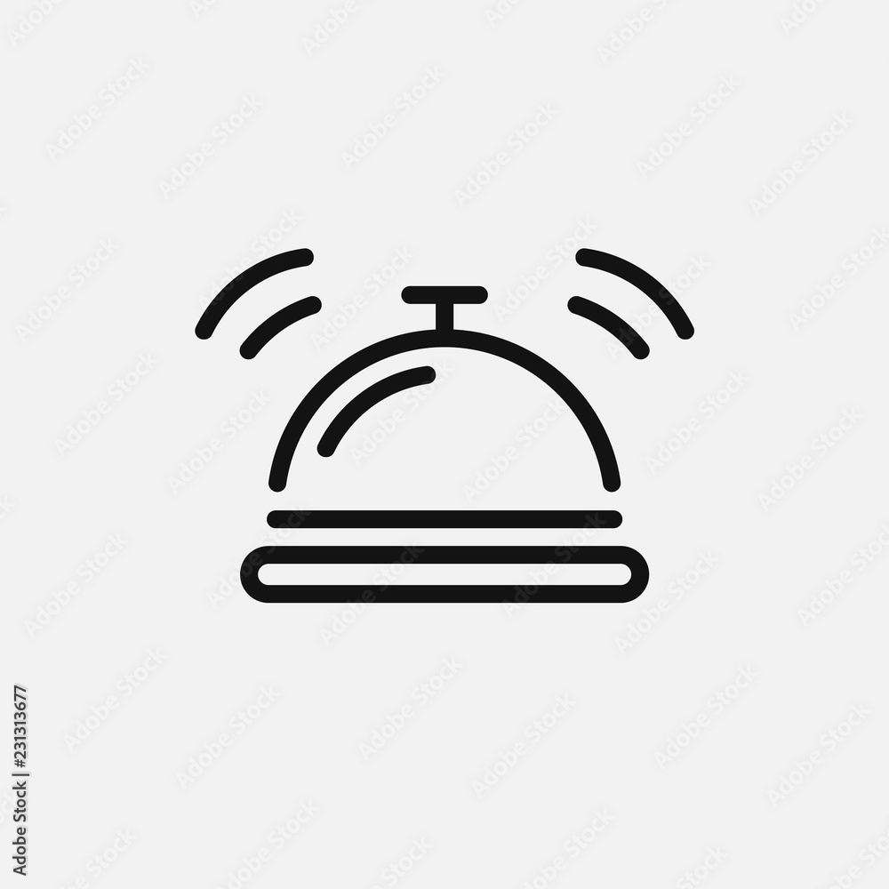 Hotel bell icon isolated on white background. Vector illustration ...
