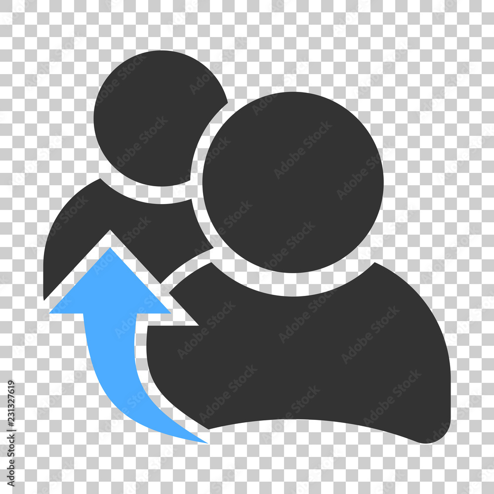 People referral icon in flat style. Business communication vector ...