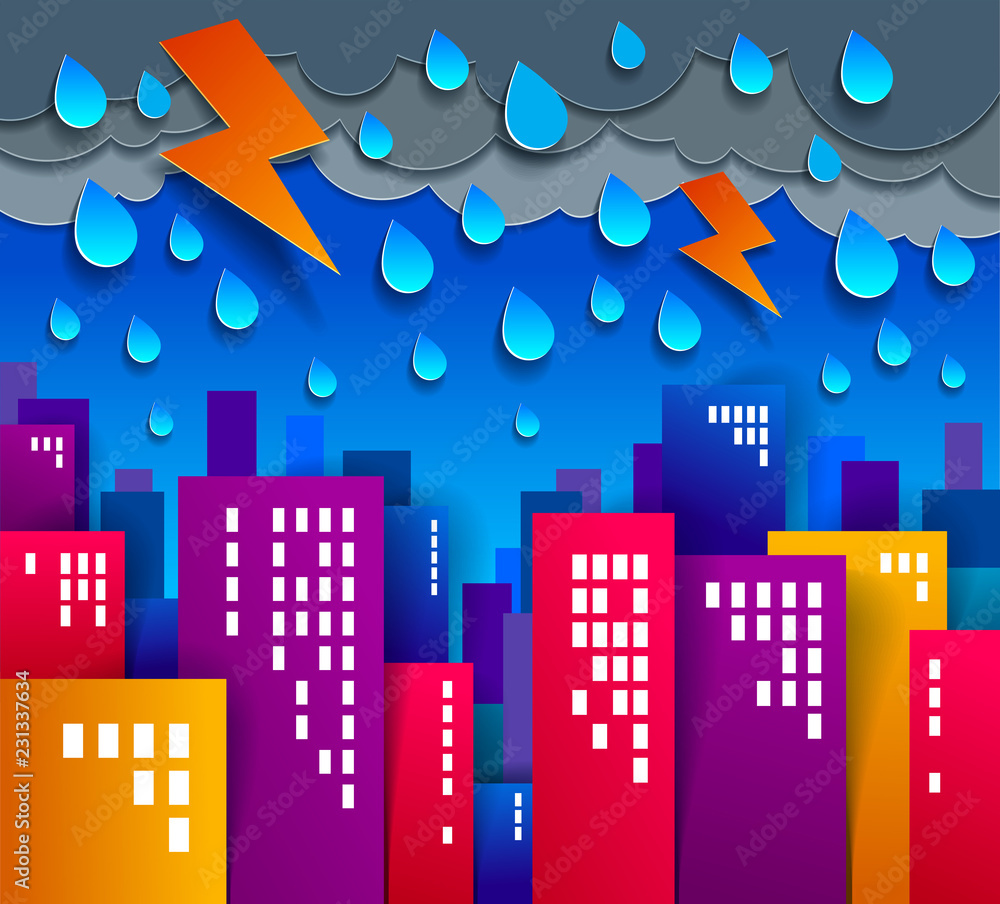 Thunderstorm And Lightning Cartoon