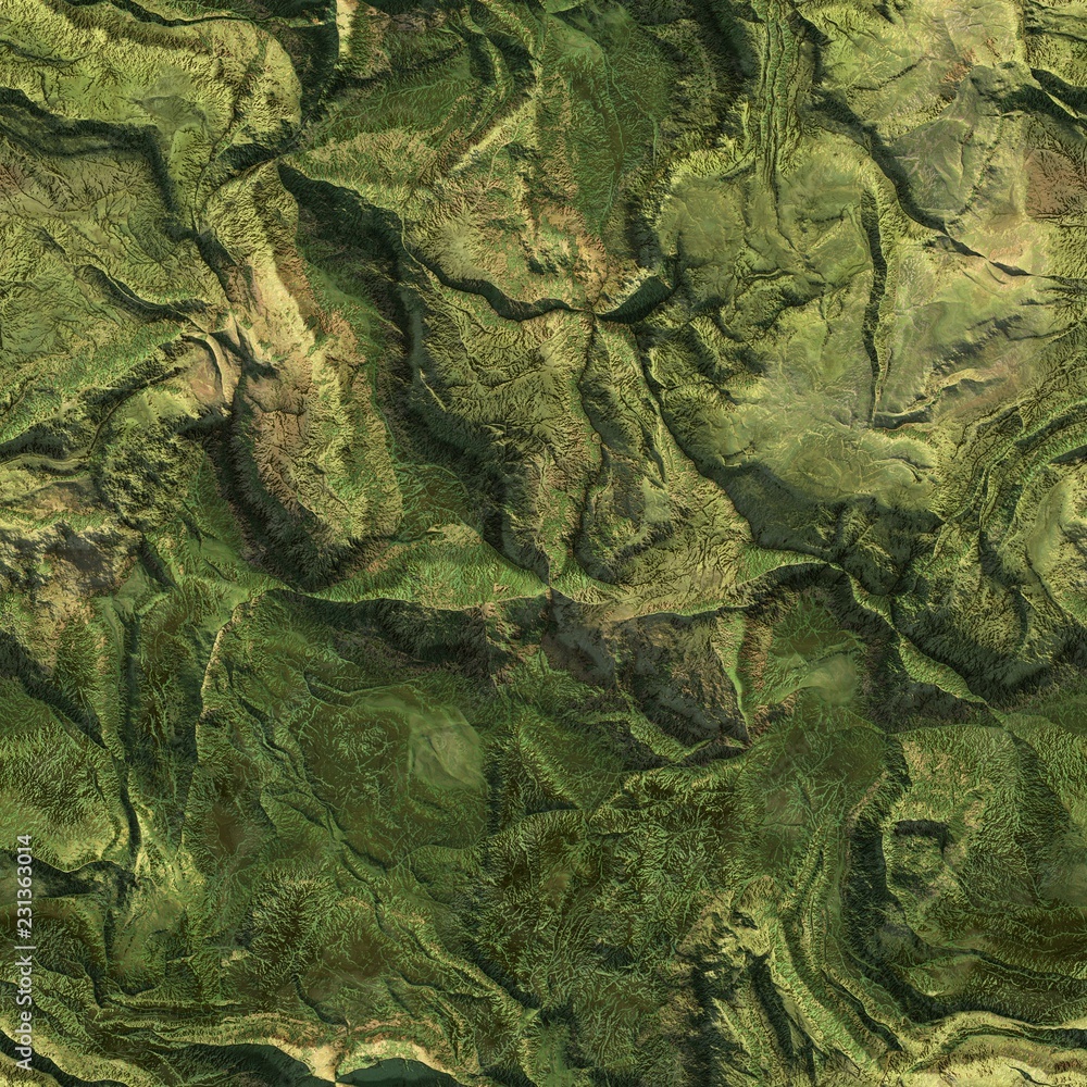 Ilustrace „Aerial view from air plane of green nature mountains ...