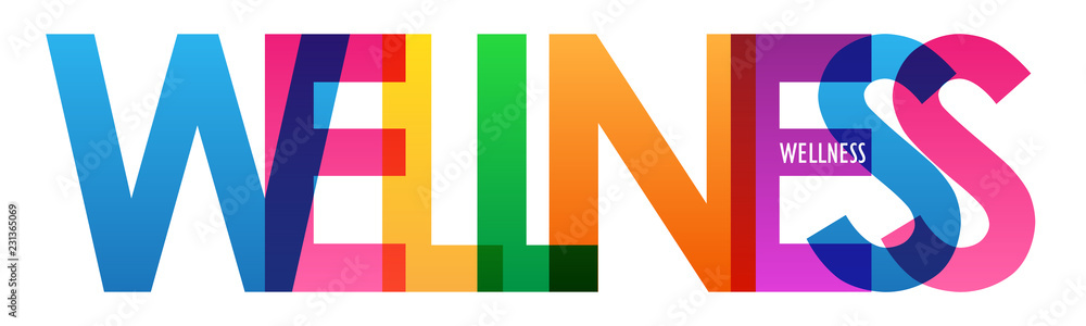 WELLNESS colorful letters banner Stock Vector | Adobe Stock