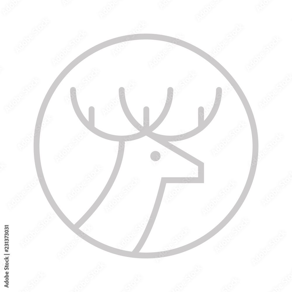 Hirsch - Rentier - Elch - Reh - Icon, Piktogramm, grafisches Element ...
