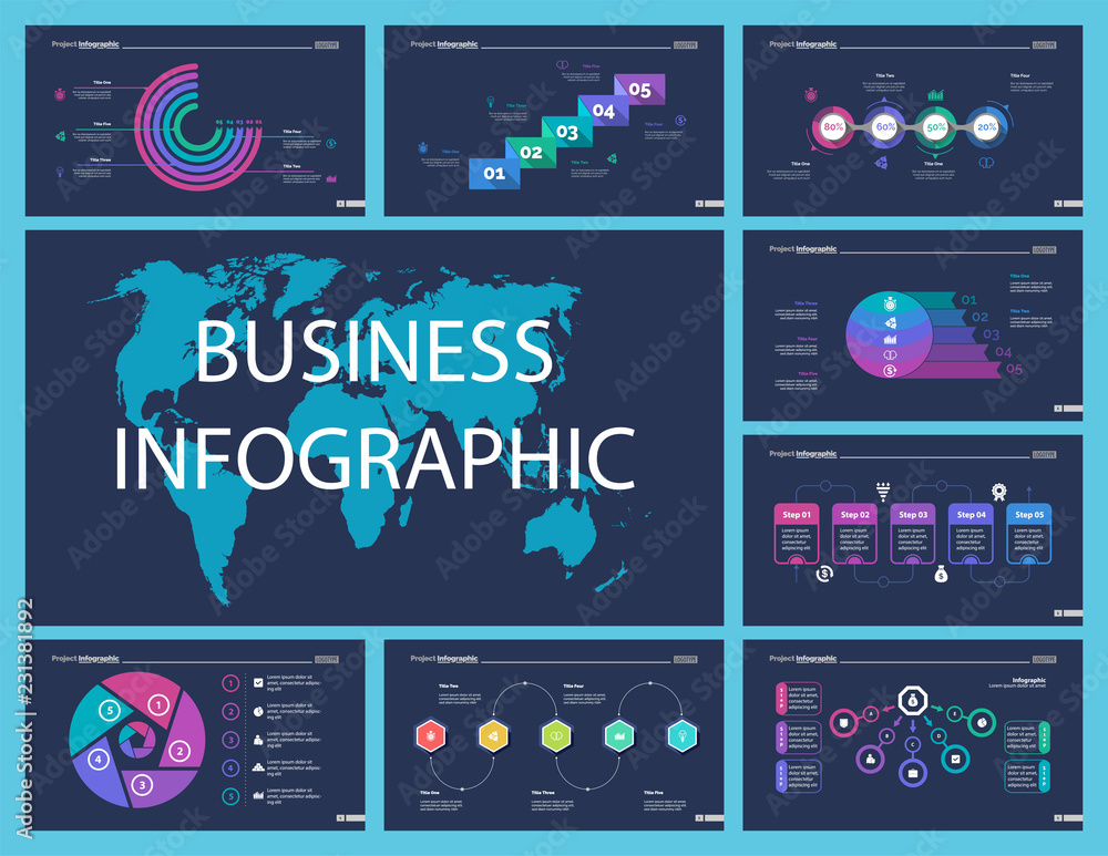 Vecteur Stock Business inforgraphic design set for management concept ...