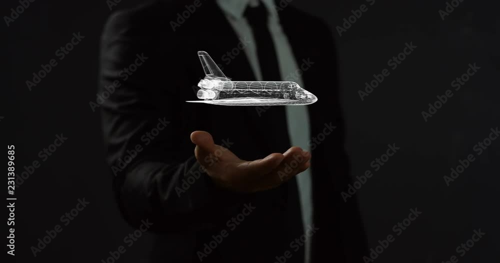 Stockvideo Figure of the caucasian man in suit and tie on the black ...