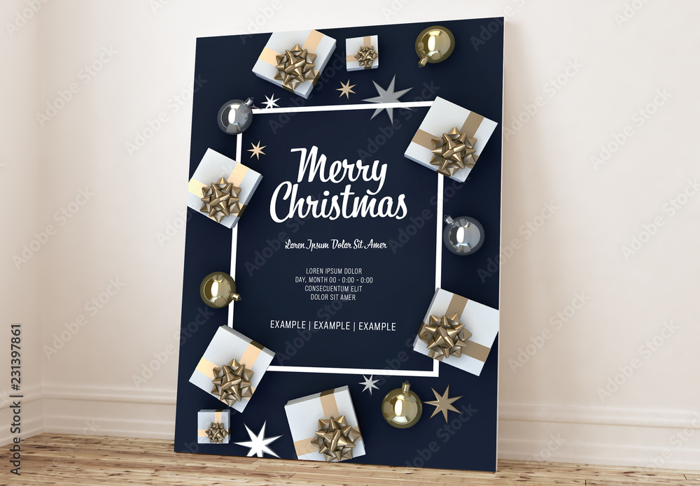 Christmas Poster Layout Stock Template | Adobe Stock