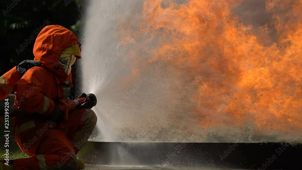 Fireman using fire hydrant to stop a flame. They use many styles of ...