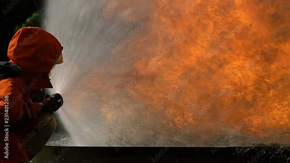 Fireman using fire hydrant to stop a flame. They use many styles of ...