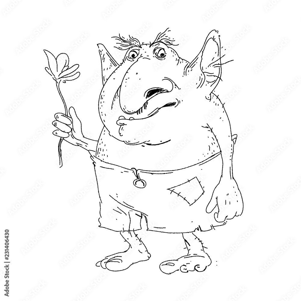 Lovely Troll Creature Mascot print illustration clipart Stock ...