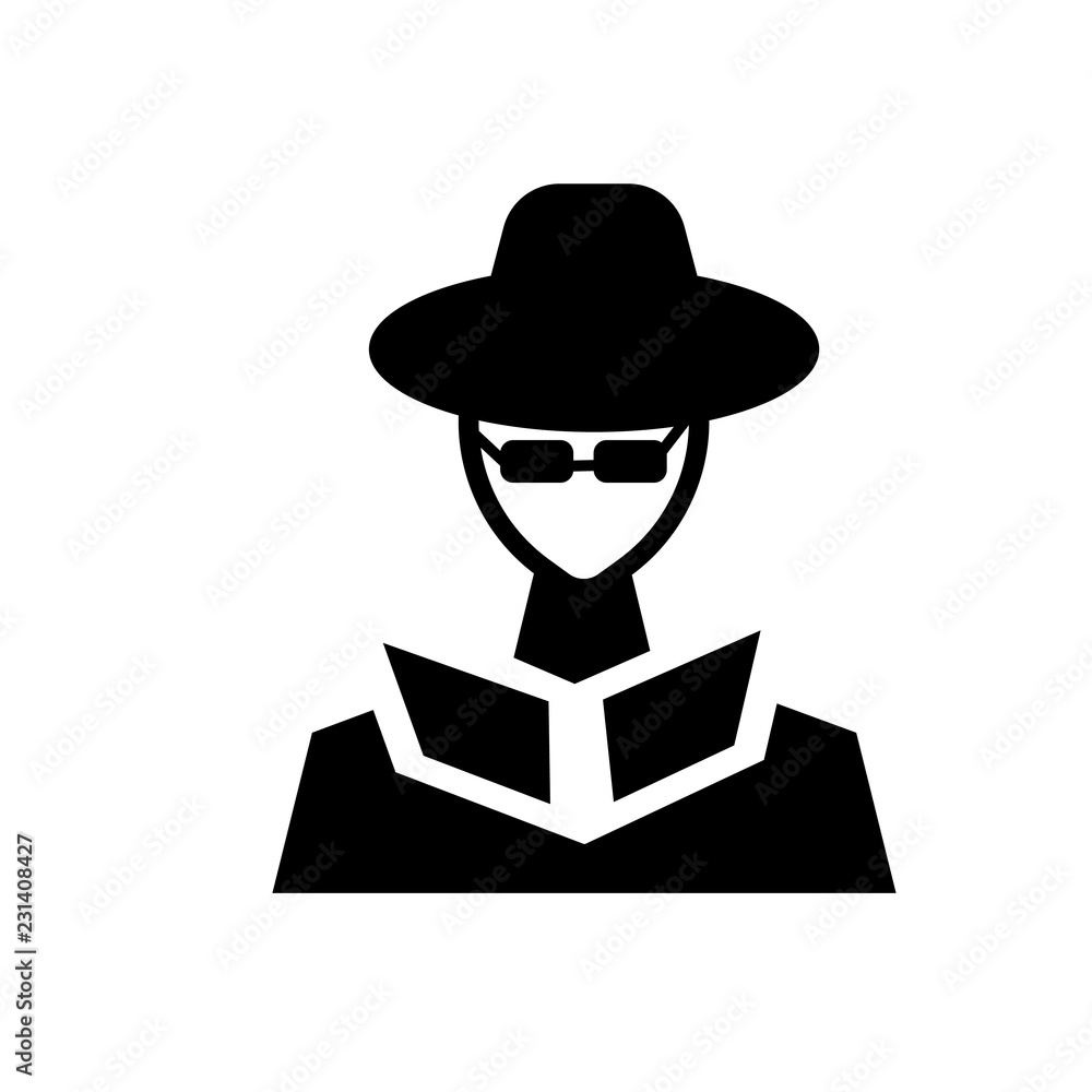 secret agent icon. Trendy secret agent logo concept on white background ...