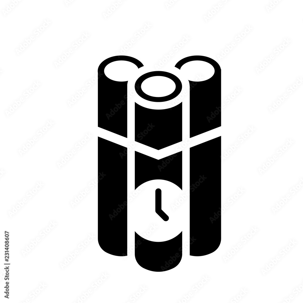Time Bomb with Clock icon. Trendy Time Bomb with Clock logo concept on ...