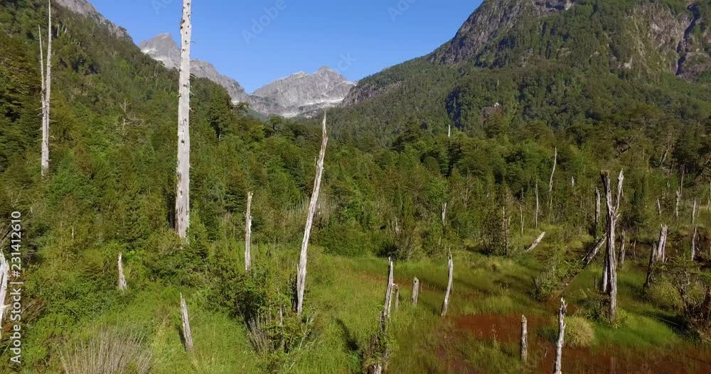 Aerial view of the Tagua Tagua park and its diverse geography, with ...