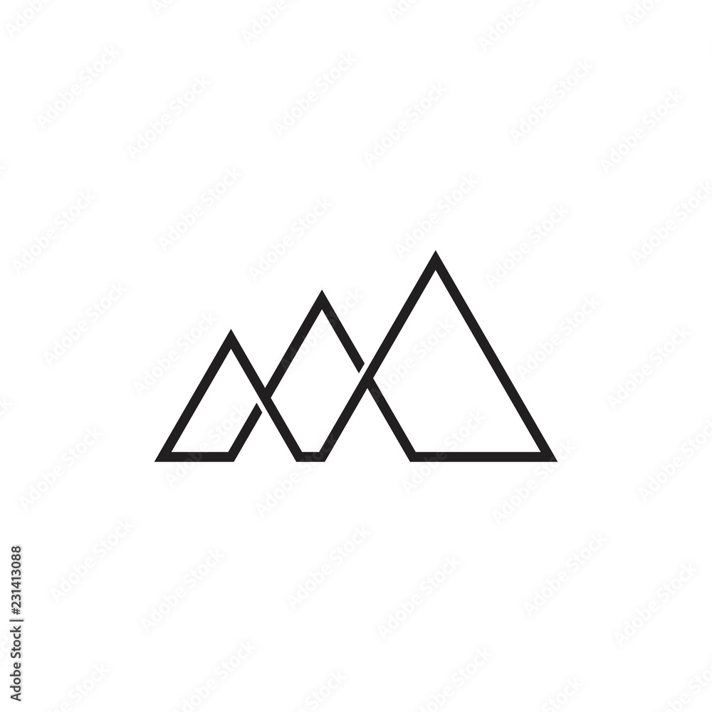 mountain infinity lines simple logo Stock Vector | Adobe Stock