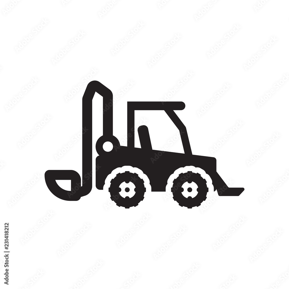 skid loader icon. Trendy skid loader logo concept on white background ...