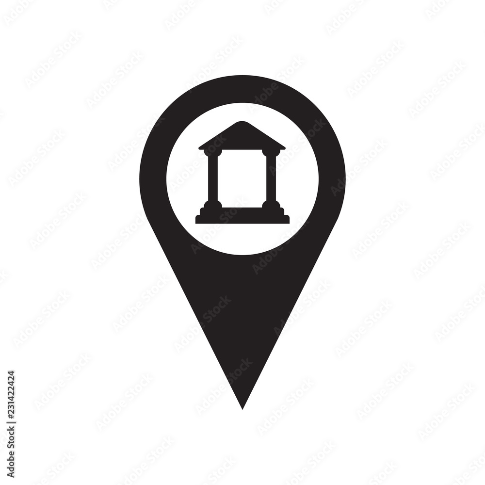 museum Map icon. Trendy museum Map logo concept on white background ...