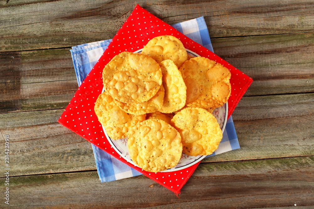 traditional indian gujarati food salted spicy snack thabra,thabla or ...