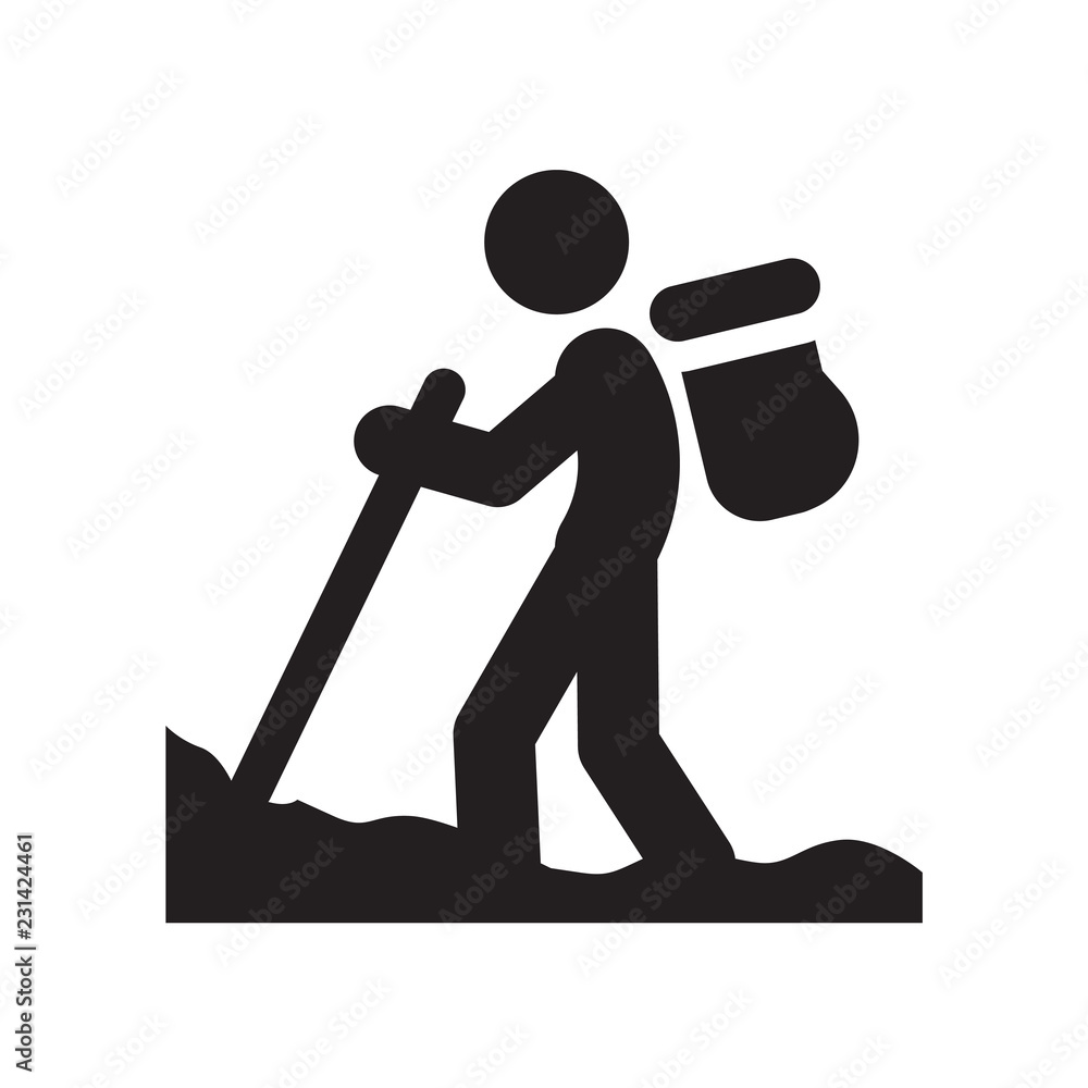Man in Hike icon. Trendy Man in Hike logo concept on white background ...