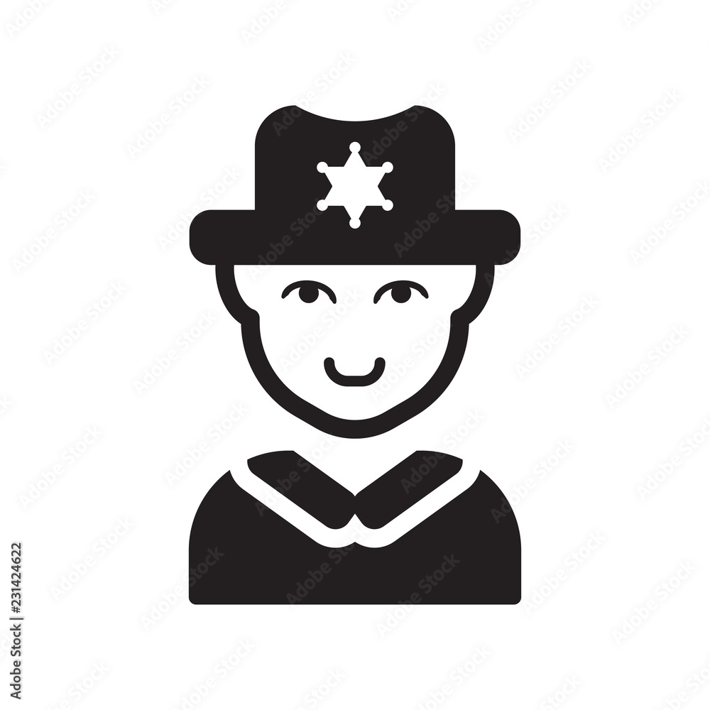 Sheriff face icon. Trendy Sheriff face logo concept on white background ...