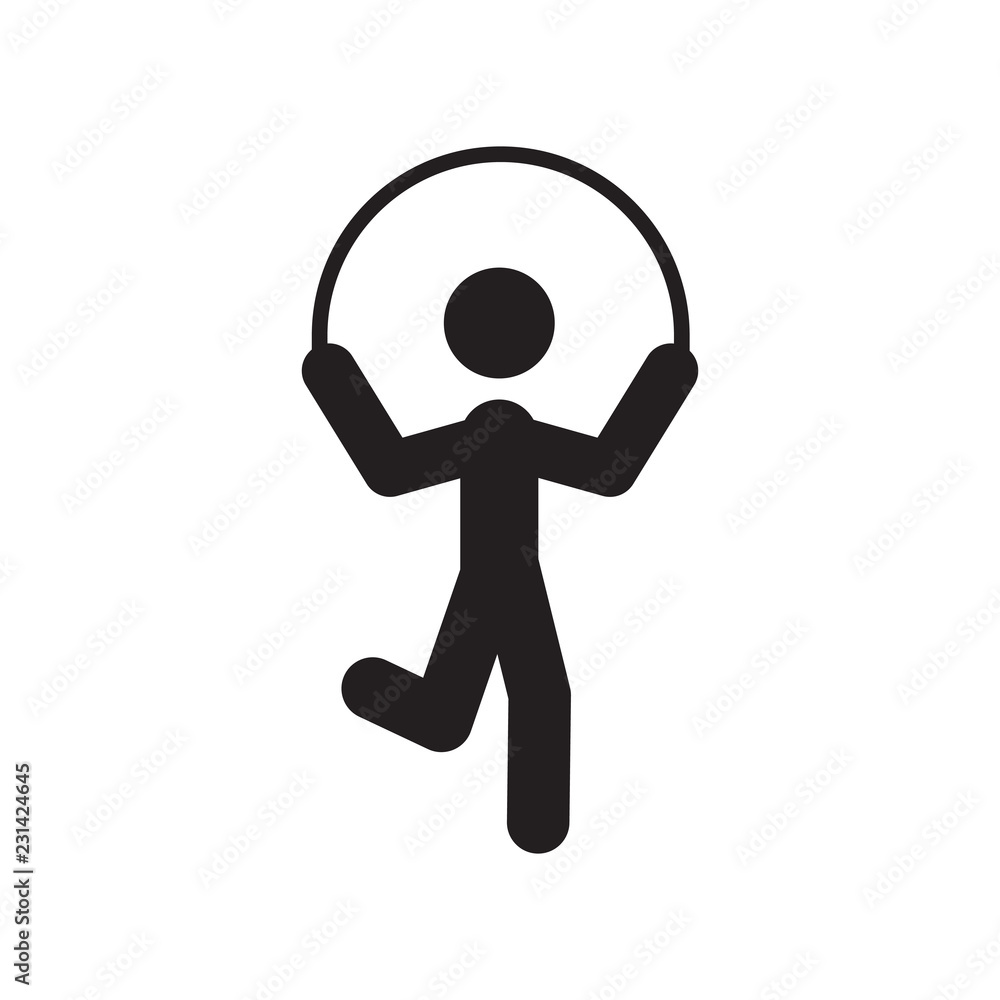 Skipping rope man icon. Trendy Skipping rope man logo concept on white ...