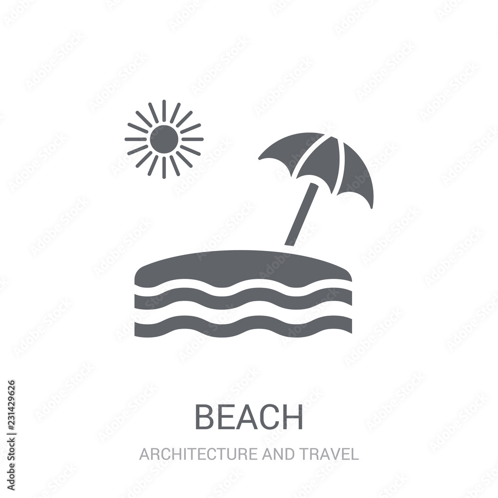 Beach icon. Trendy Beach logo concept on white background from ...