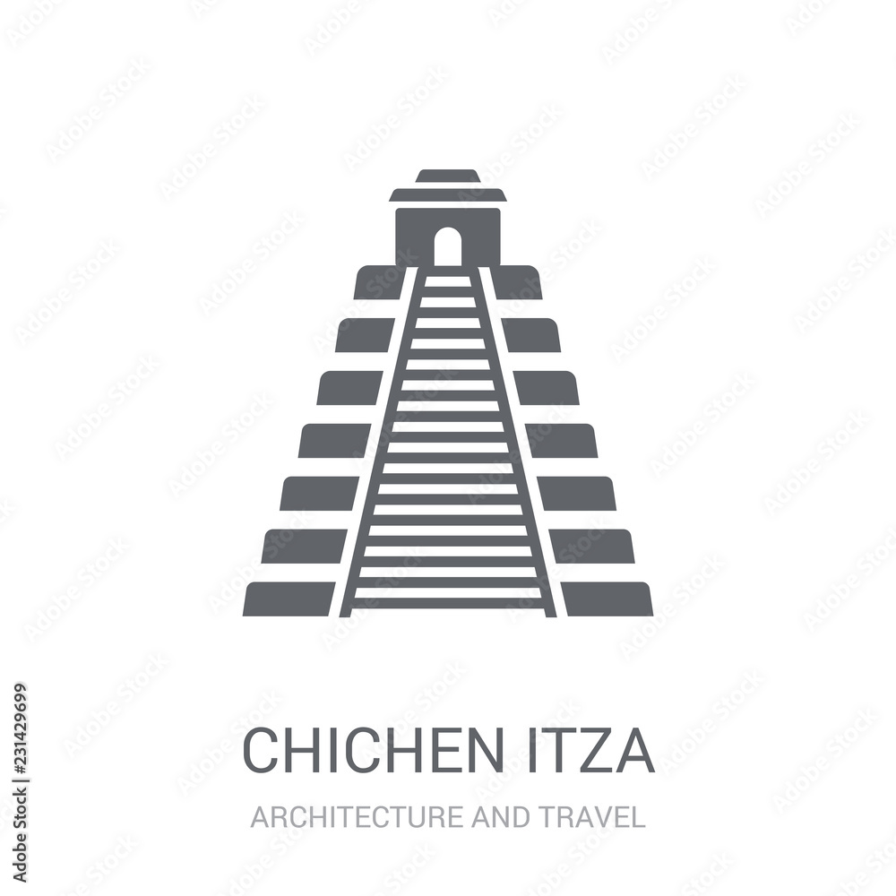 Chichen Itza icon. Trendy Chichen Itza logo concept on white background ...