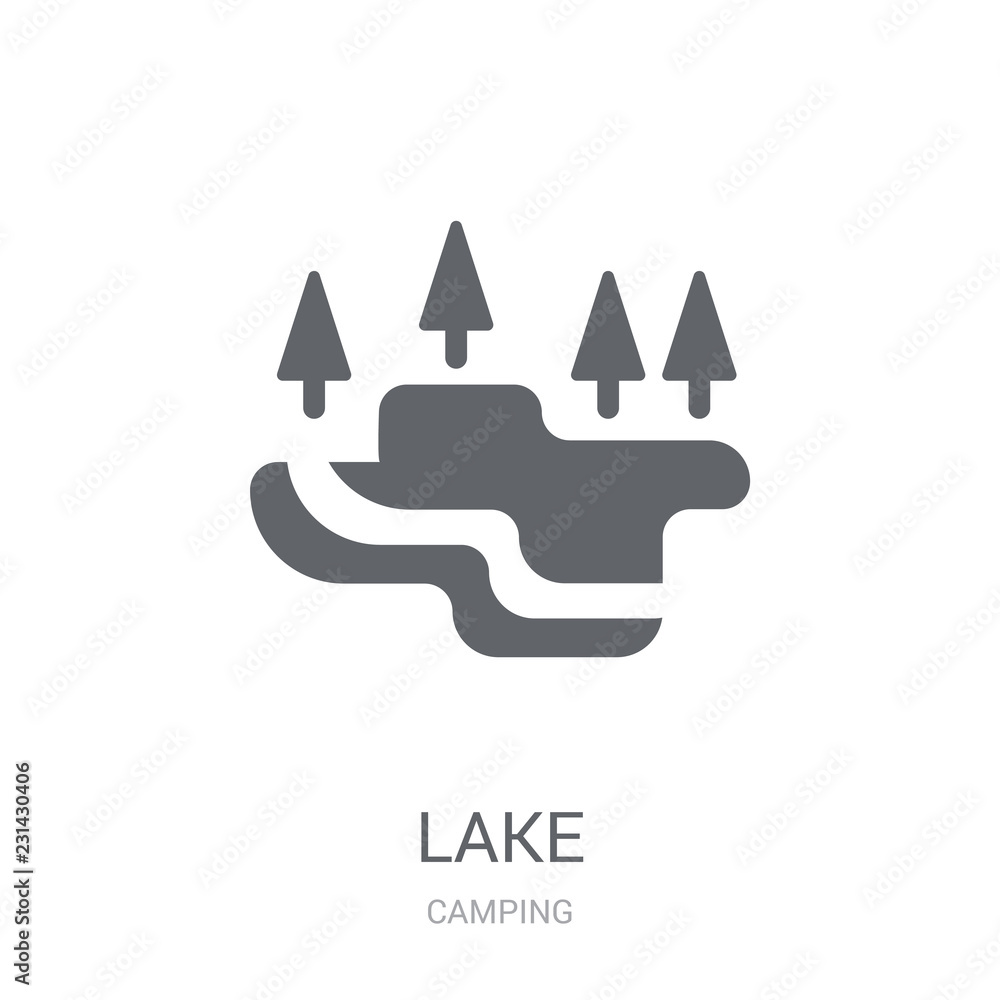 Lake icon. Trendy Lake logo concept on white background from camping ...