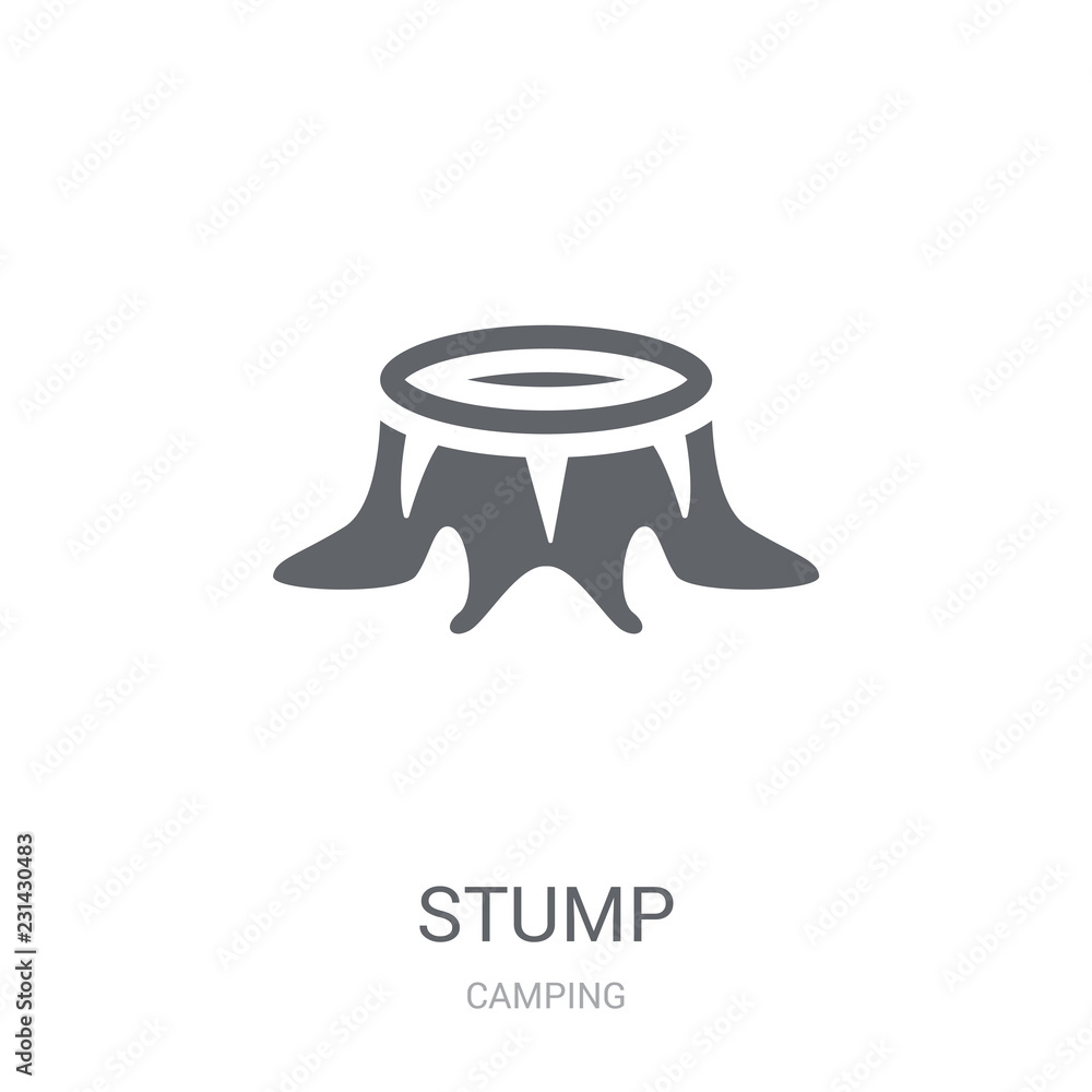 Stump icon. Trendy Stump logo concept on white background from camping ...