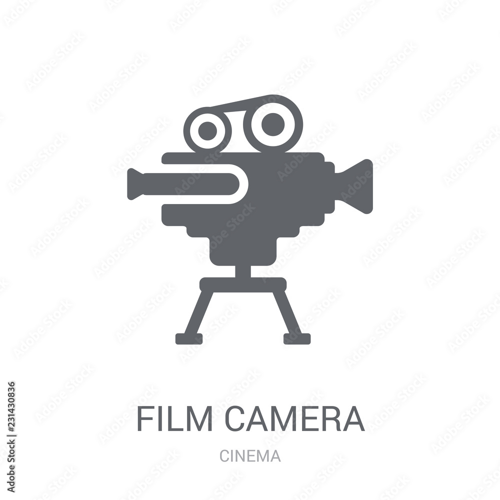 film camera icon. Trendy film camera logo concept on white background ...
