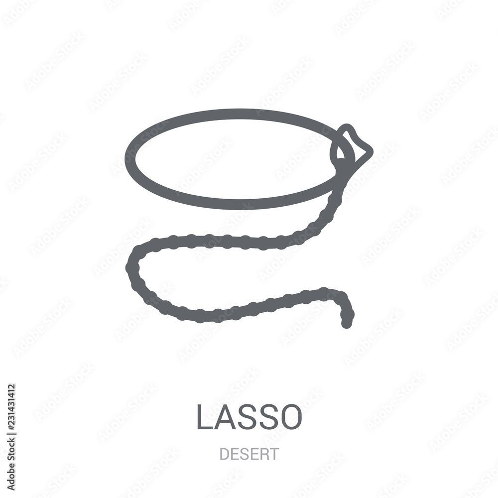Lasso icon. Trendy Lasso logo concept on white background from Desert ...