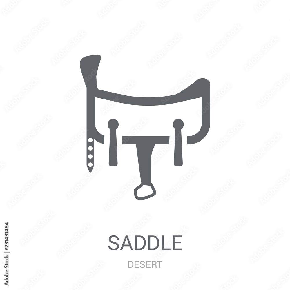 Saddle icon. Trendy Saddle logo concept on white background from Desert ...