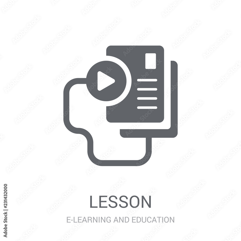Lesson icon. Trendy Lesson logo concept on white background from E ...