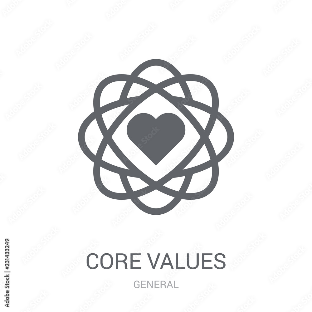 core values icon. Trendy core values logo concept on white background ...