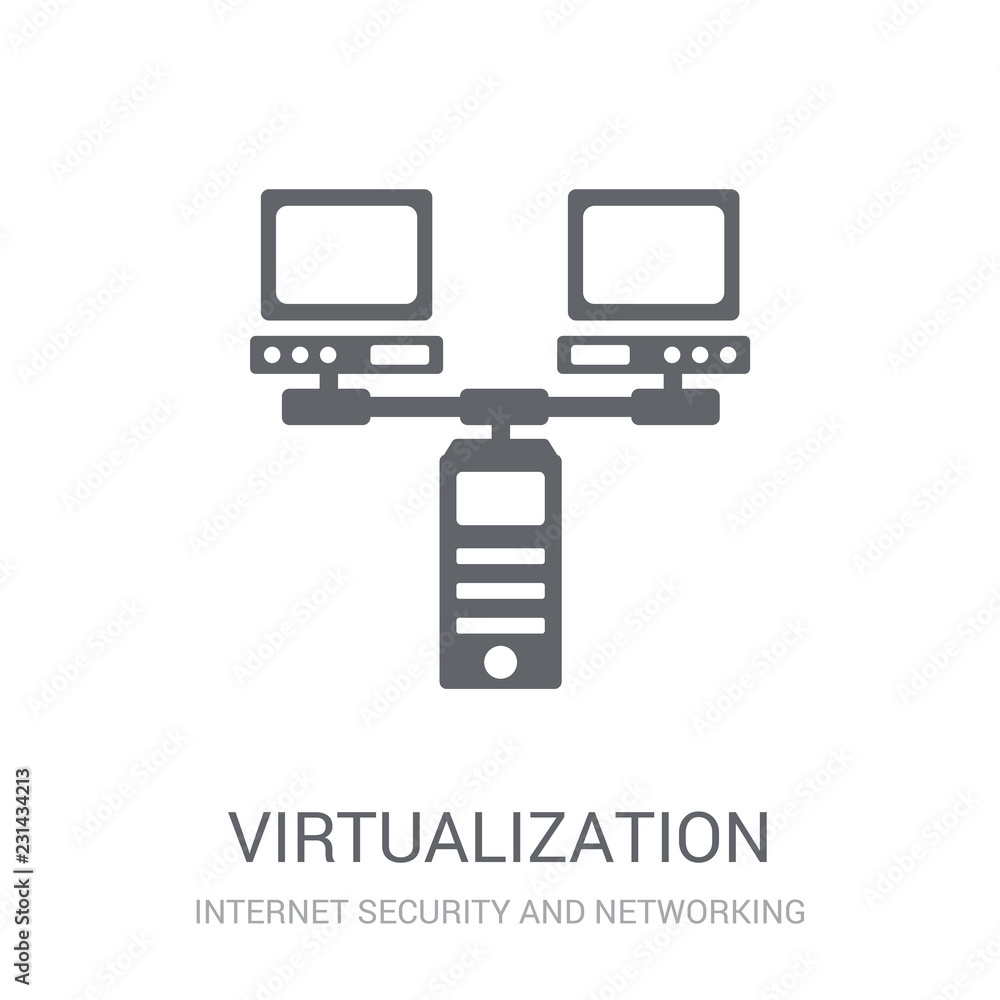 virtualization icon. Trendy virtualization logo concept on white ...