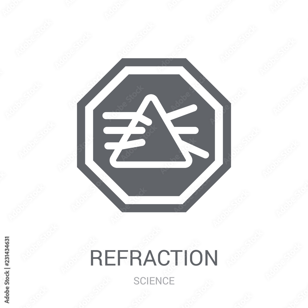 Refraction icon. Trendy Refraction logo concept on white background ...