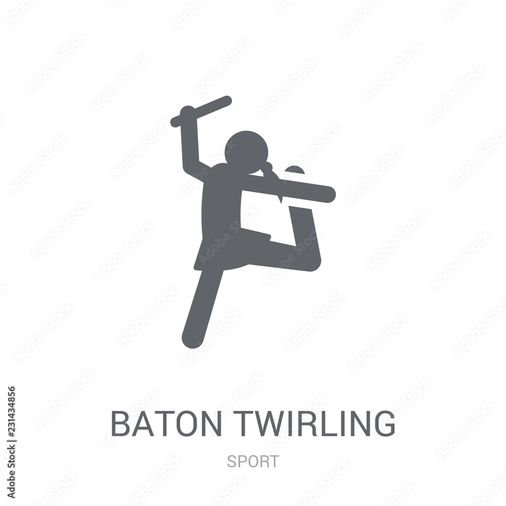 baton twirling icon. Trendy baton twirling logo concept on white ...