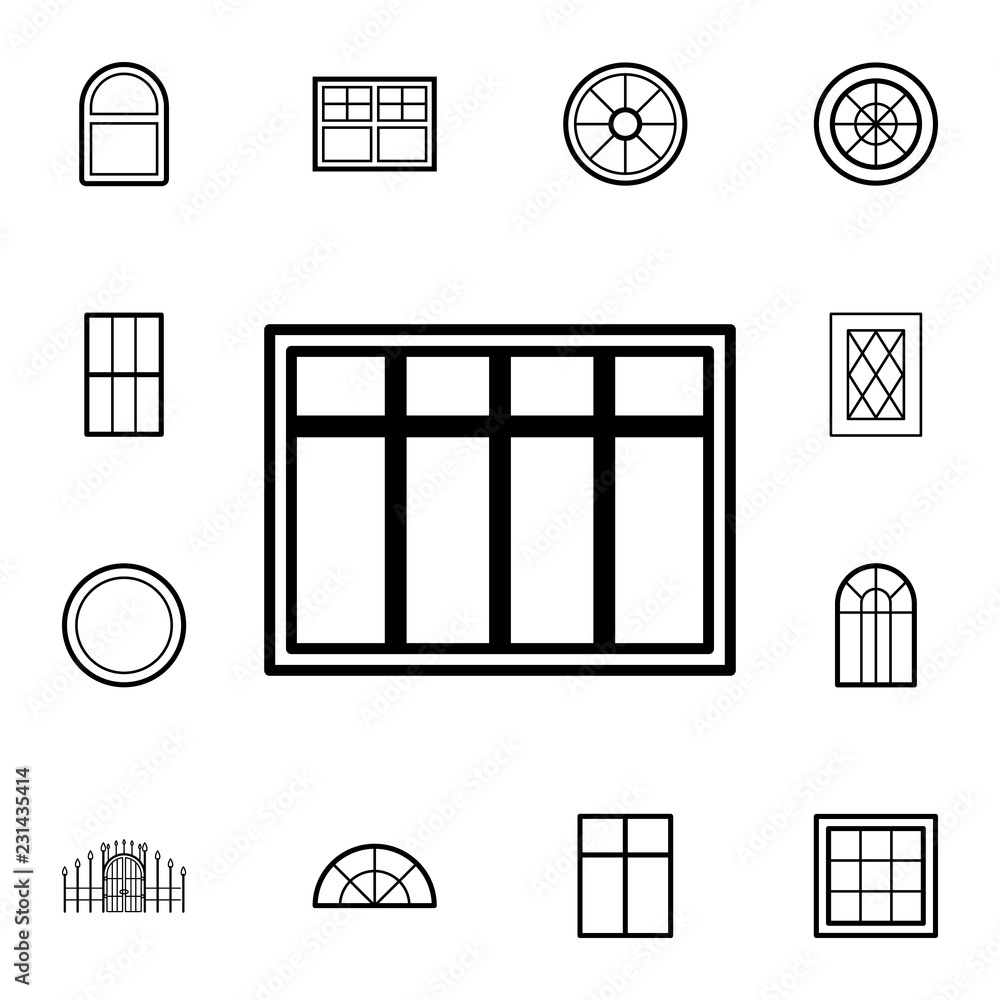 window icon. Detailed set of Doors, gates and windows icons. Premium ...