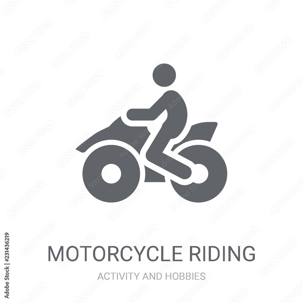 Motorcycle riding icon. Trendy Motorcycle riding logo concept on white ...