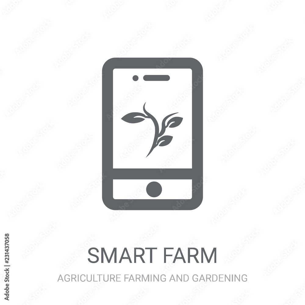 Smart farm icon. Trendy Smart farm logo concept on white background ...