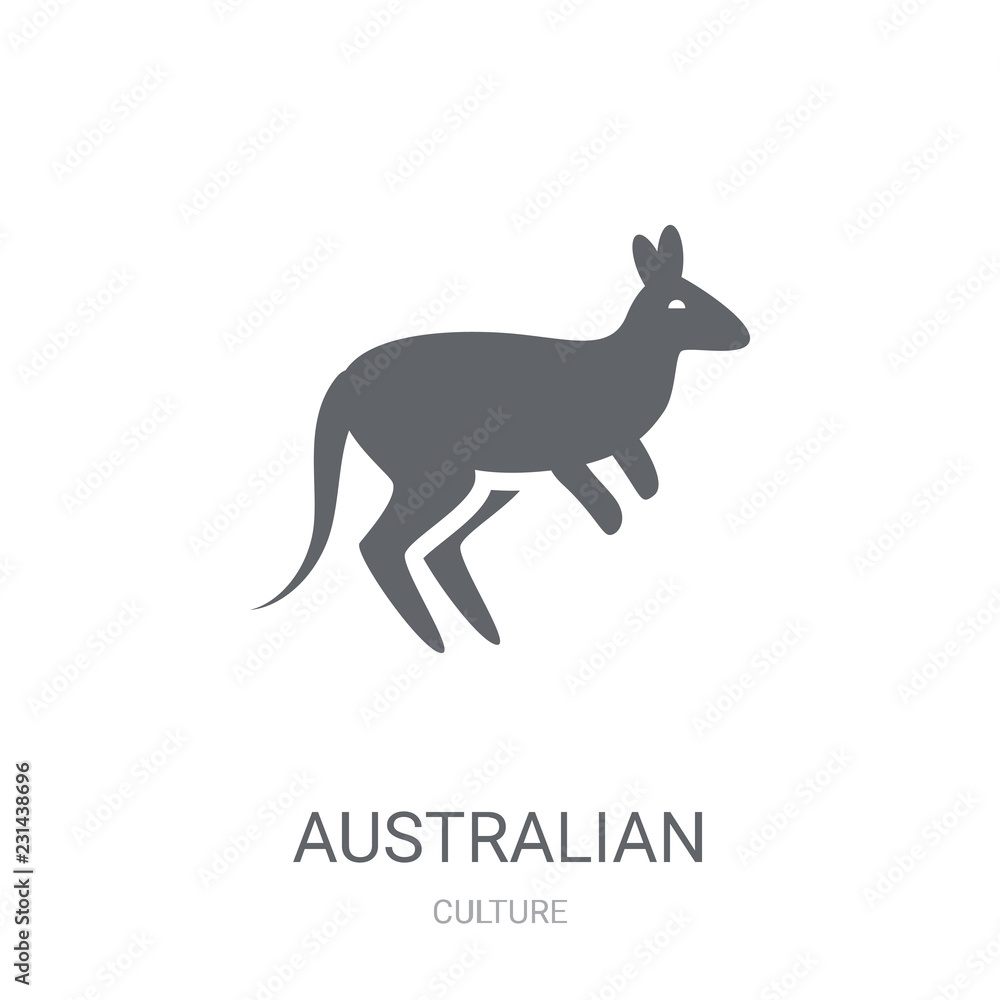 Australian kangaroo icon. Trendy Australian kangaroo logo concept on ...