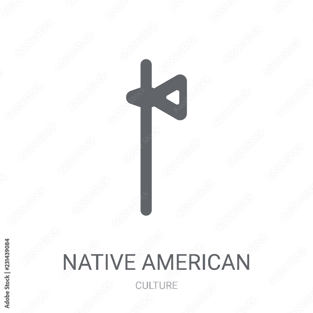Native American Tomahawk icon. Trendy Native American Tomahawk logo ...