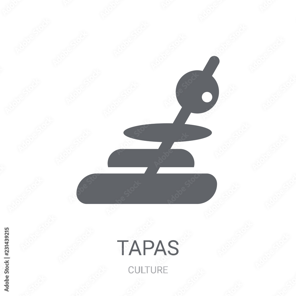 Tapas icon. Trendy Tapas logo concept on white background from Culture ...
