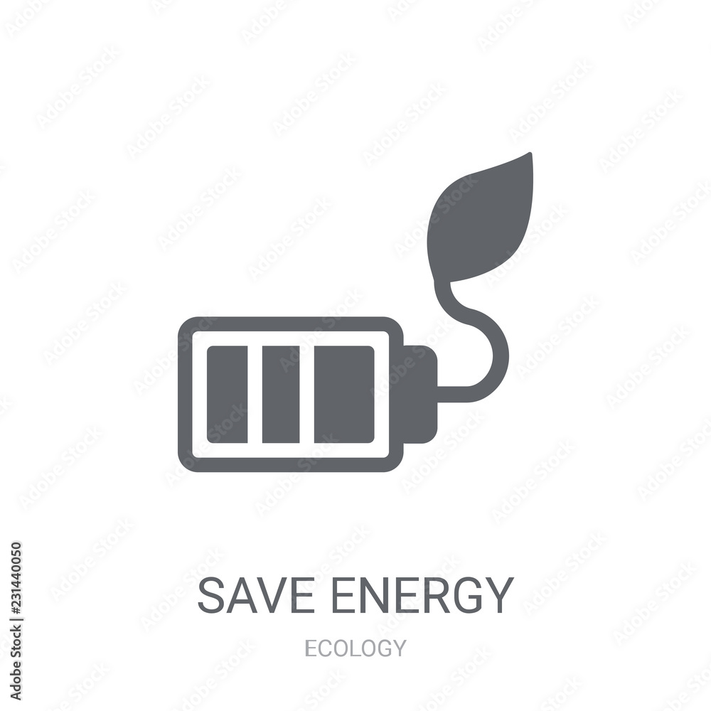 Save energy icon. Trendy Save energy logo concept on white background ...