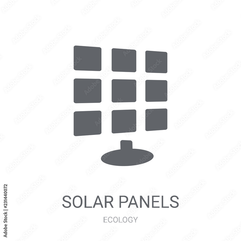 Solar panels icon. Trendy Solar panels logo concept on white background ...