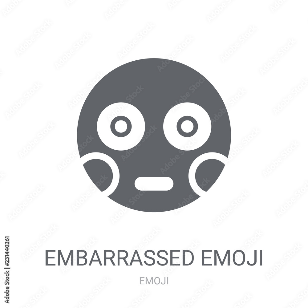 Embarrassed emoji icon. Trendy Embarrassed emoji logo concept on white ...