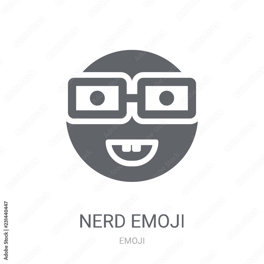 Nerd emoji icon. Trendy Nerd emoji logo concept on white background ...
