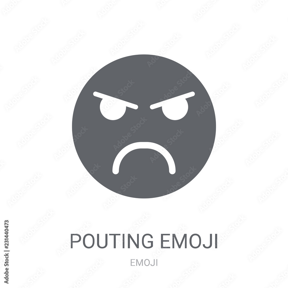 Pouting emoji icon. Trendy Pouting emoji logo concept on white ... Pouting emoji icon. Trendy Pouting emoji logo concept on white ...
