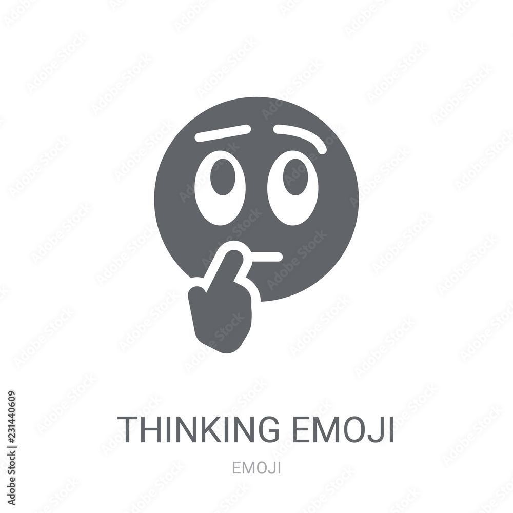 Vecteur Stock Thinking emoji icon. Trendy Thinking emoji logo concept ...
