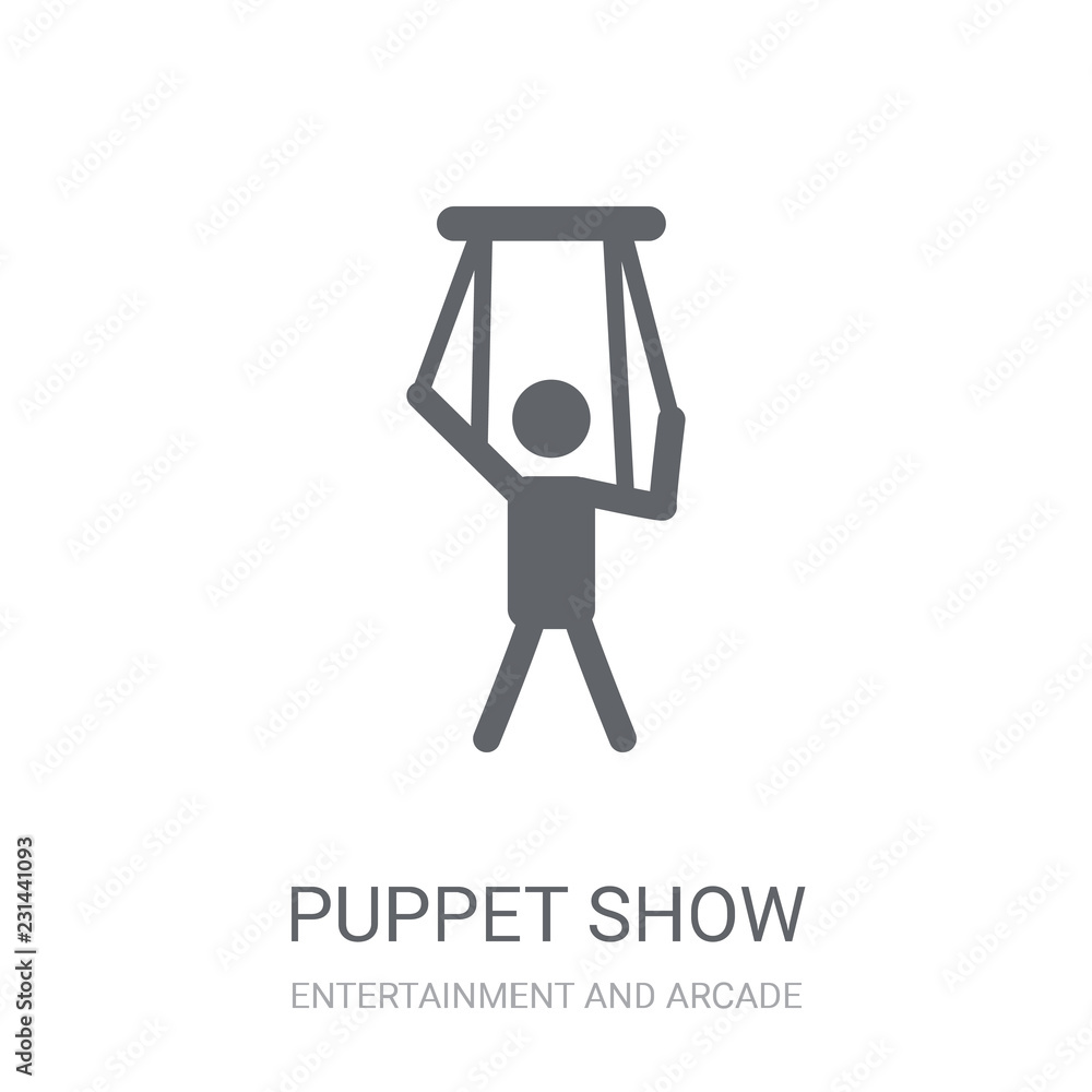 Puppet show icon. Trendy Puppet show logo concept on white background ...