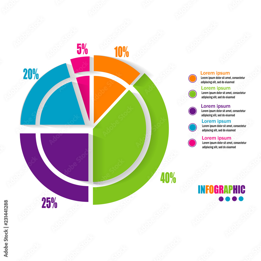 3d pie chart data infographic Stock Vector | Adobe Stock
